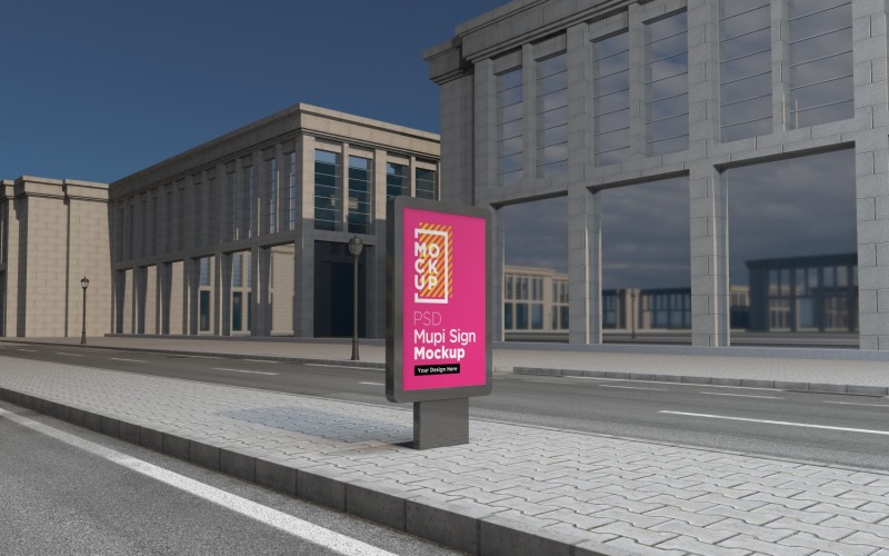 Mupi poll sign mockup Template #203218 - TemplateMonster