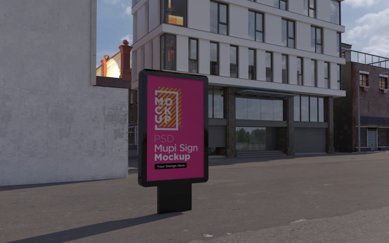 Mupi roadside billboard mockup template design