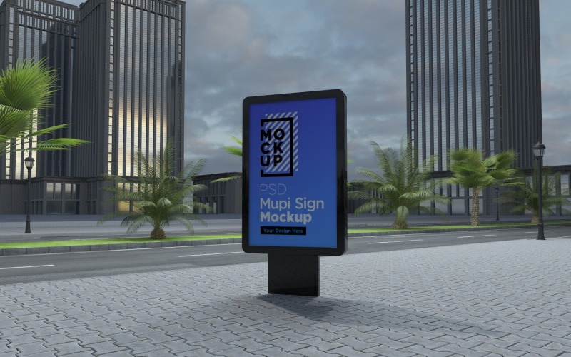Mupi roadside signage mockup template design