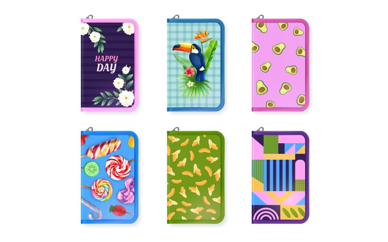 Realistic Pencil Case Vector Illustration Concept