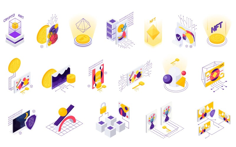 Art Cryptographique Art Crypto Concept Illustration Vectorielle ...