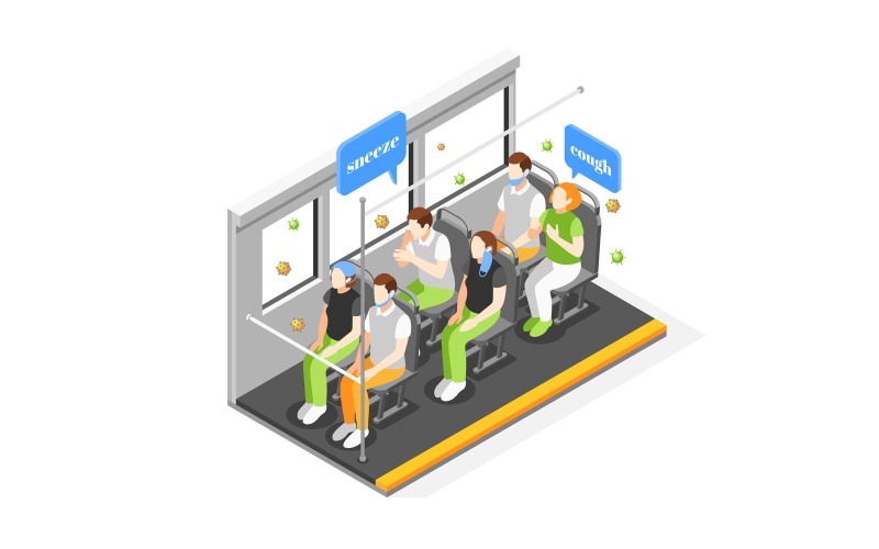 Public Transport Problems Isometric Composition 3 Vector Illustration ...
