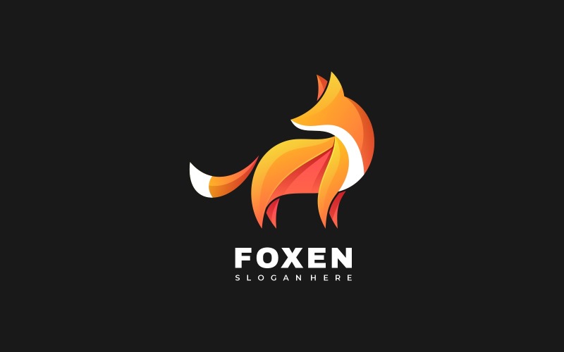 Foxen Logo-Stil mit Farbverlauf #205031 - TemplateMonster