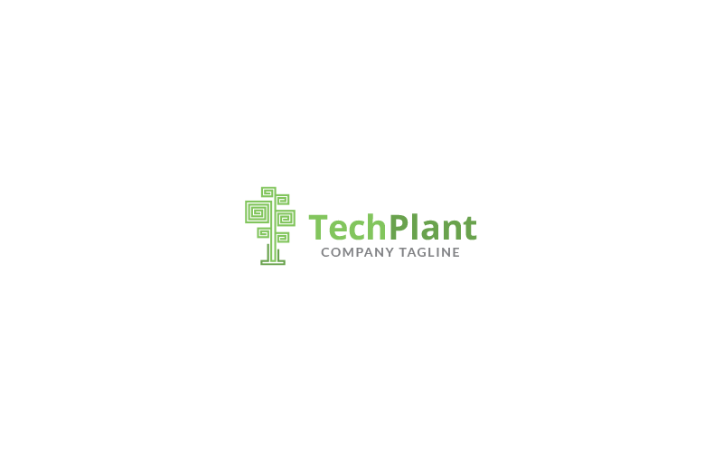Tech Plant Logo Design Template #205227 - TemplateMonster