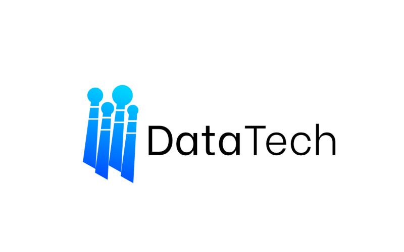 Data Tech - Abstract Gradient Logo #205399 - TemplateMonster