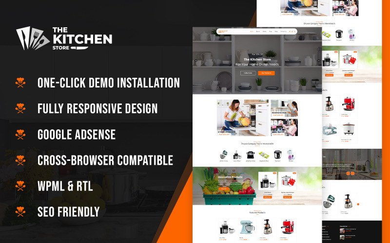 Tema WooCommerce de The Kitchen Store - TemplateMonster