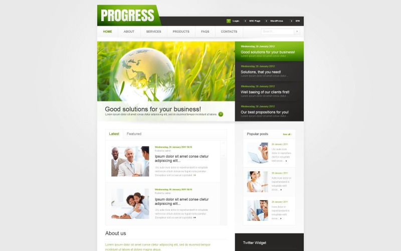 Free Business & Services WordPress Design for Online Promoting Campaigns