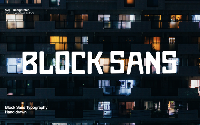 Block Sans dibujado a mano para fuentes tipográficas de título grande