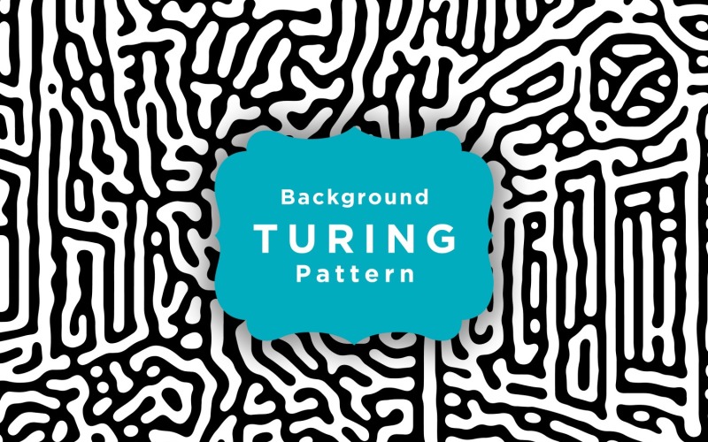 Turing Pattern Black And White Colors Design Background