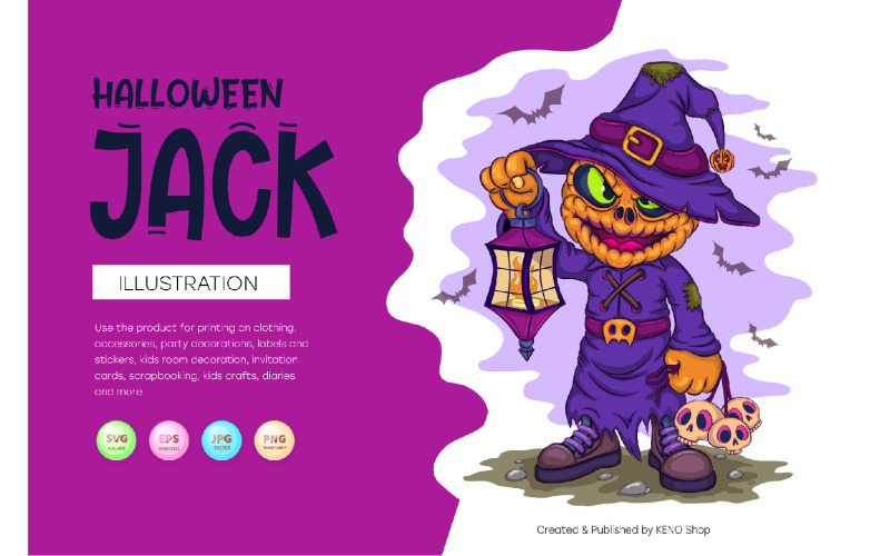 Cartoon-Halloween-Jack. Vektor #207632 - TemplateMonster