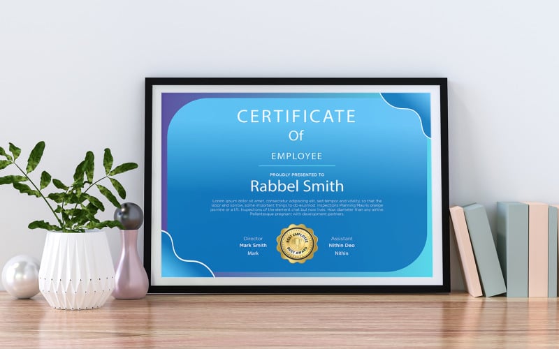 Creative Employee Certificate Template - TemplateMonster