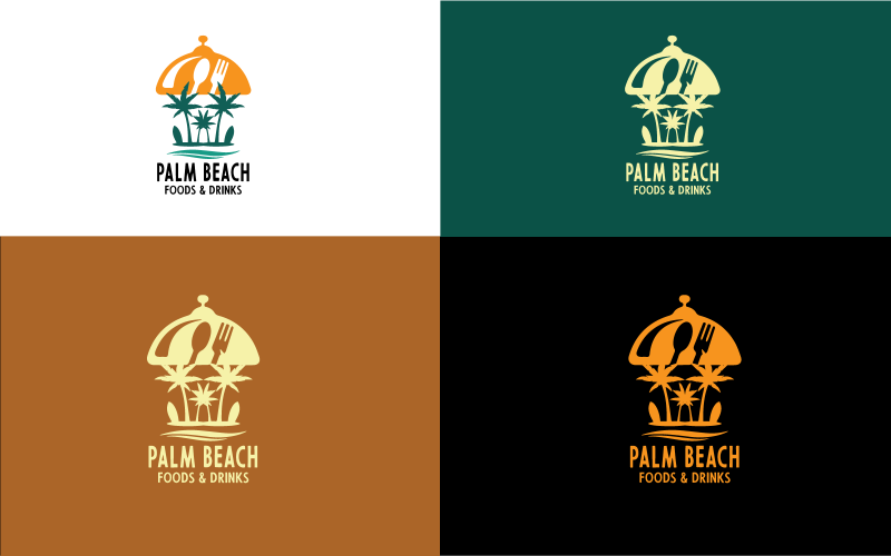 Palm Beach Food Logo Template Design - TemplateMonster