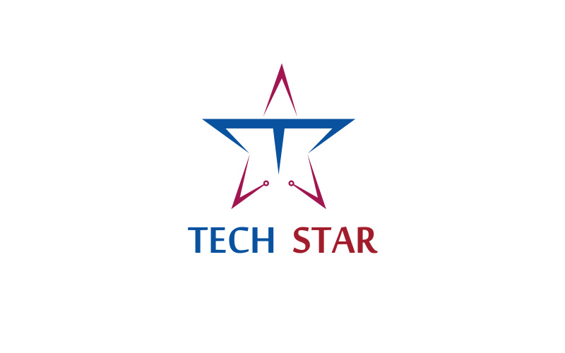 Tech Star - Harf T Logo Şablonu #207959 - TemplateMonster