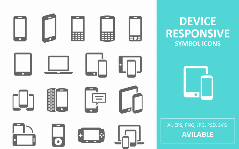 Device Responsive Symbol Icons #208047 - TemplateMonster