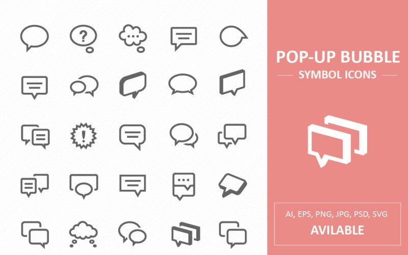 Pop-Up Bubble Symbol Icons #208052 - TemplateMonster