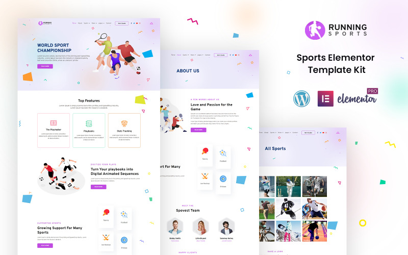 Sports Mania - Sports Club Clean & Modern Elementor Kit Templates