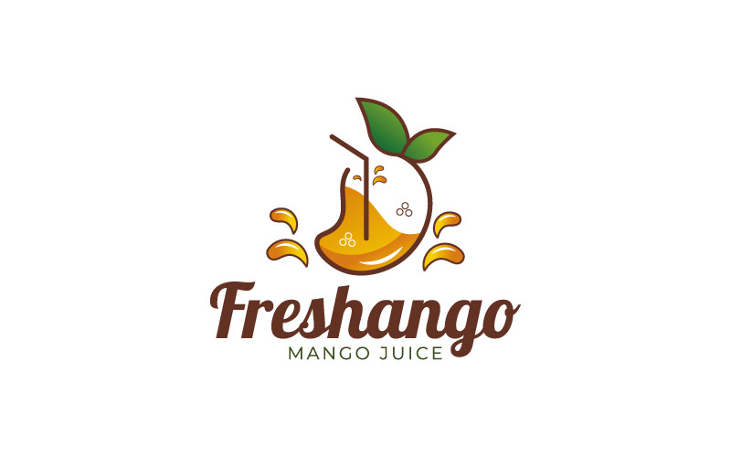 Freshango İş İçin Düzenlenebilir Meyve Suyu Logo Şablonu