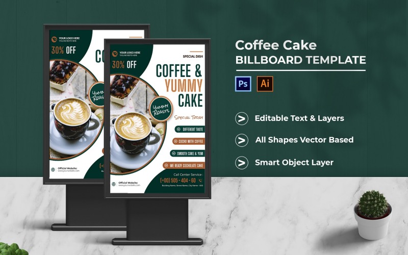 Coffee Cake Billboard Portrait #208434 - TemplateMonster