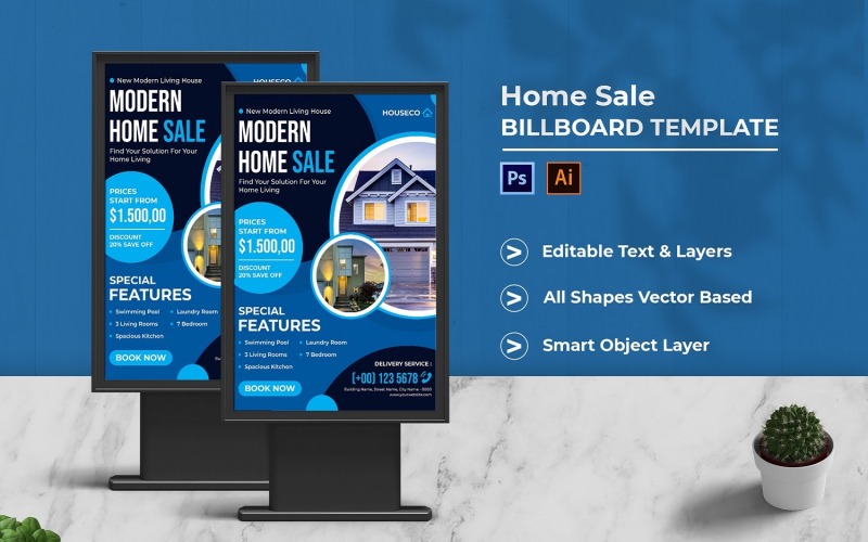 Home Sale Billboard Portrait #208433 - TemplateMonster