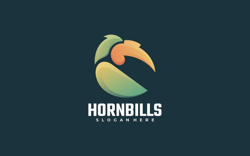 Hornbills Gradient Colorful Logo #208402 - TemplateMonster