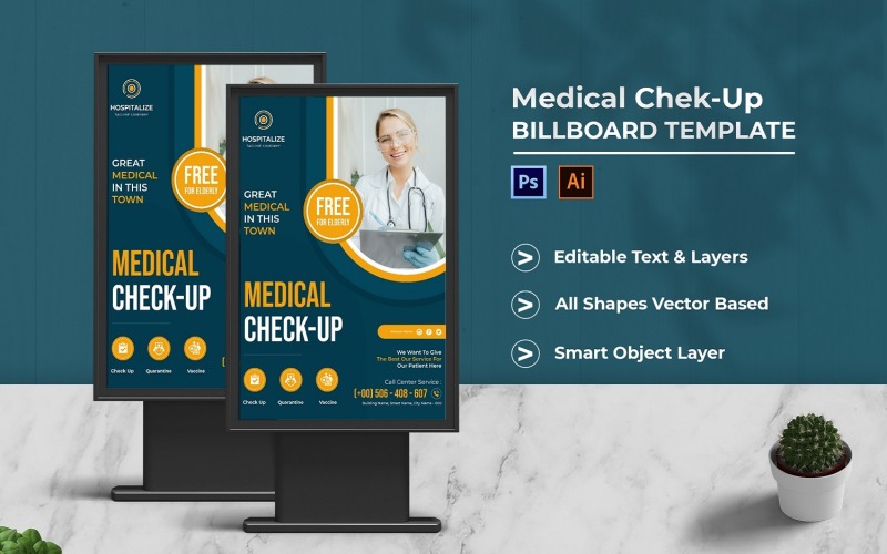 Medical Check-Up Billboard Portrait #208426 - TemplateMonster