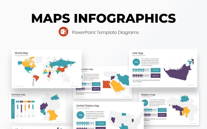 Maps PowerPoint Template infographics - TemplateMonster