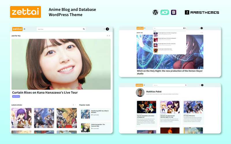 ZETTAI - Anime Blog and Database WordPress Theme