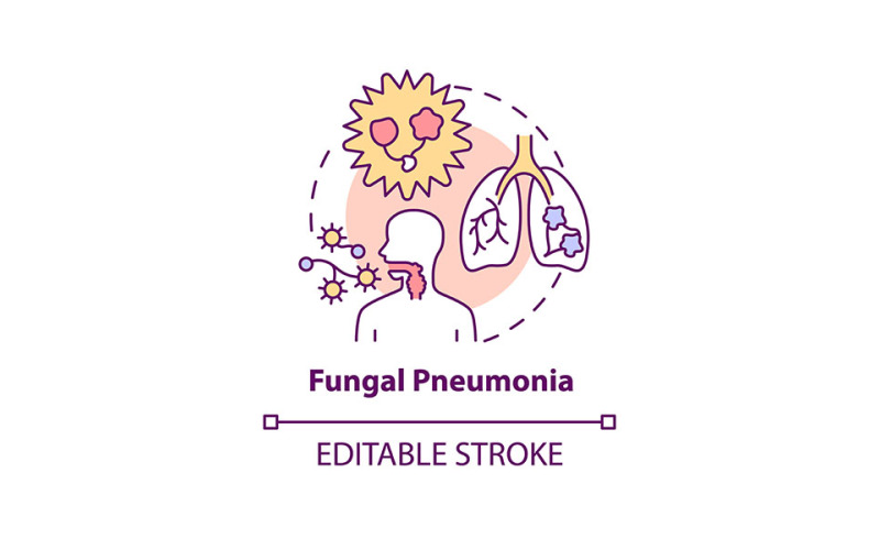 Icône de concept de pneumonie fongique - TemplateMonster