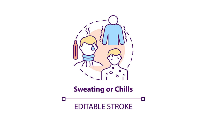 Sweating and chills concept icon #209760 - TemplateMonster