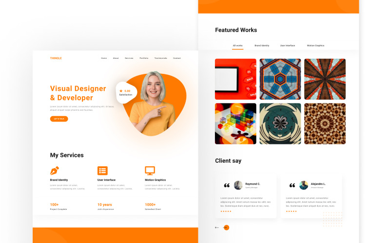 Thingle | Personal Portfolio Web UI Template