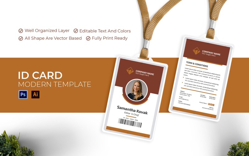 Headline News ID Card Template #209962 - TemplateMonster
