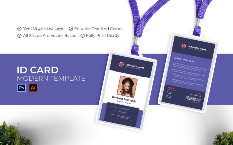 Minimal Graphic Designer ID Card #209966 - TemplateMonster