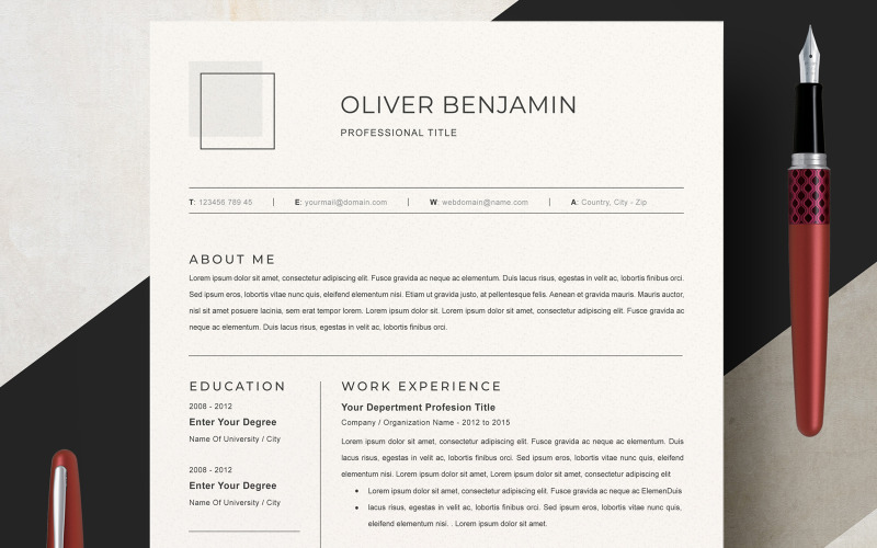 Oliver Benjamin / Clean Resume Template - TemplateMonster