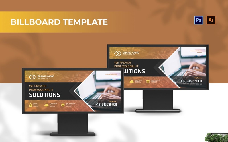 Paysage des panneaux d'affichage du support informatique