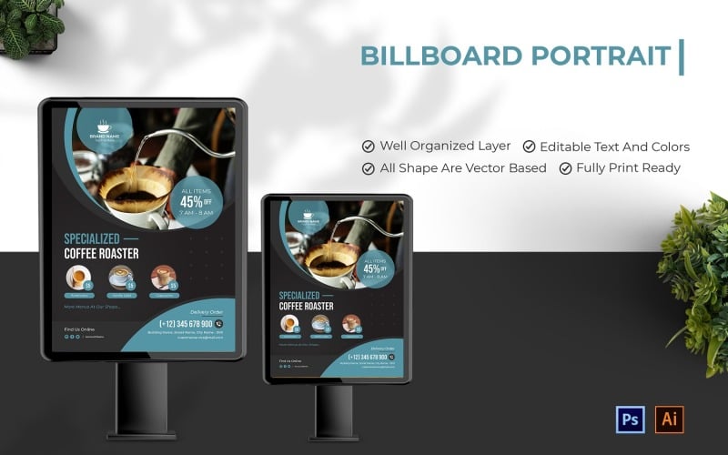 Special Coffee Roaster Billboard Portrait - TemplateMonster