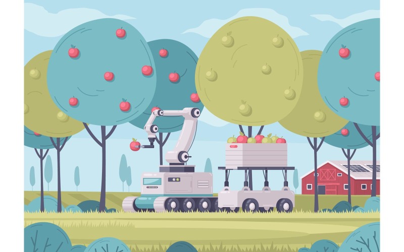 Smart Farming Cartoon 210220312 Concept d'illustration vectorielle