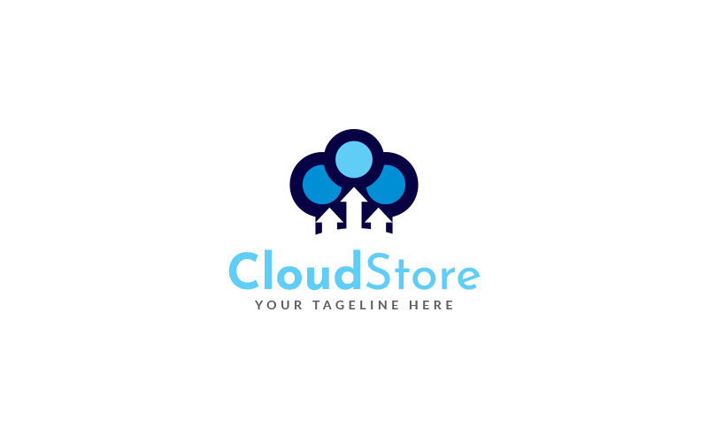Cloud Store Logo Design Template #210794 - TemplateMonster