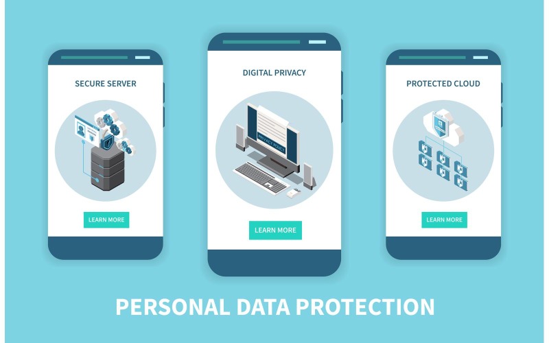 Digital Privacy Personal Data Protection Isometric 201210916 Vector ...
