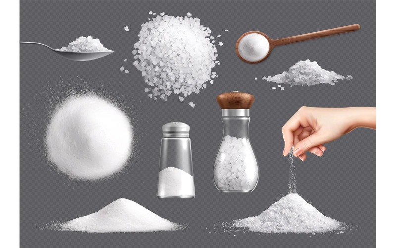 Salt Realistic Set 201230918 Vector Illustration Concept