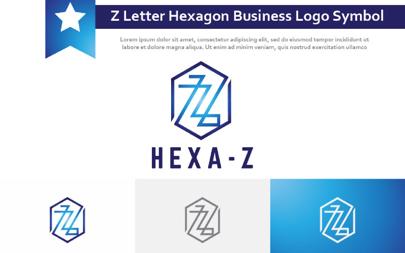 Z Letter Hexagon Business Modern Monoline Logo Symbol
