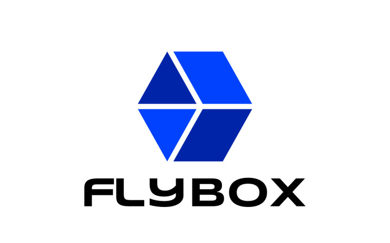 Fly Box - Plane Negative Space Logo - TemplateMonster