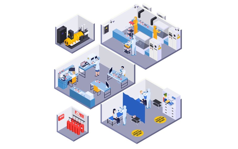Laboratory Medical Testing Isometric 201003912 Vector Illustration Concept