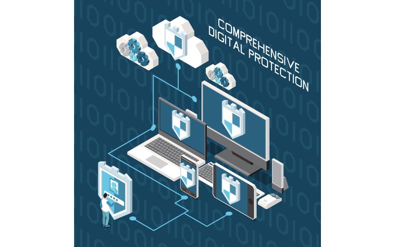 Digital Privacy Personal Data Protection Isometric 201210912 Vector ...