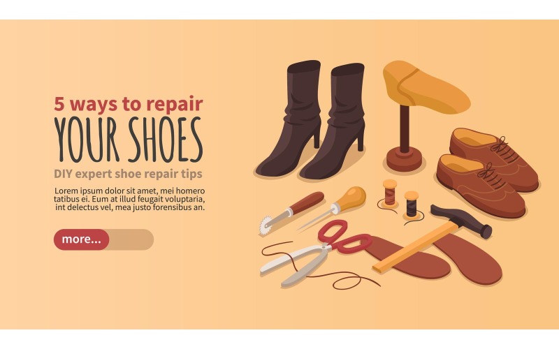 Isometric Shoes Manufacturing Horizontal Banner 210112135 Vector ...