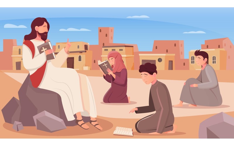 Jesus Learn Flat 201251137 Vector Illustration Concept