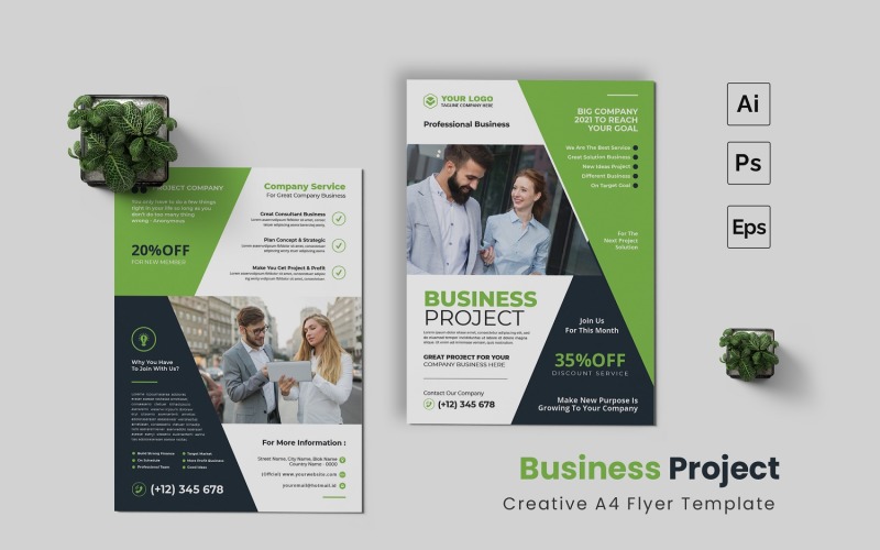 Business Project Flyer Template #212369 - TemplateMonster
