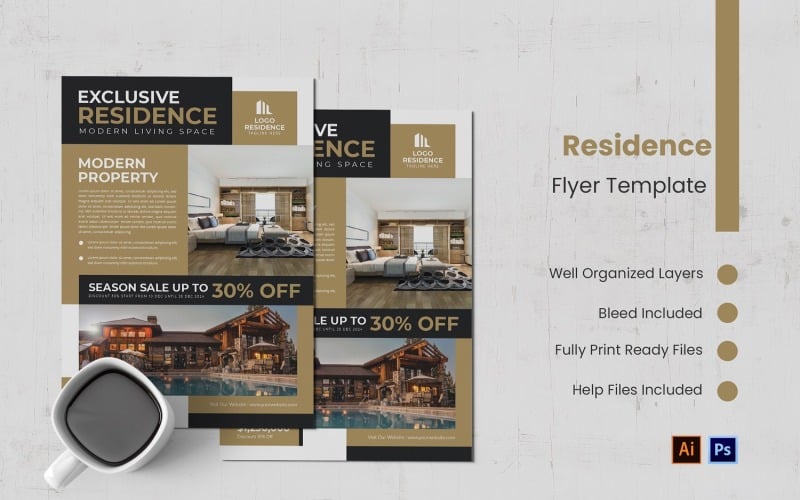 Exclusive Residence Flyer Template #212333 - TemplateMonster