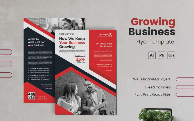 Growing Business Flyer Template #212354 - TemplateMonster