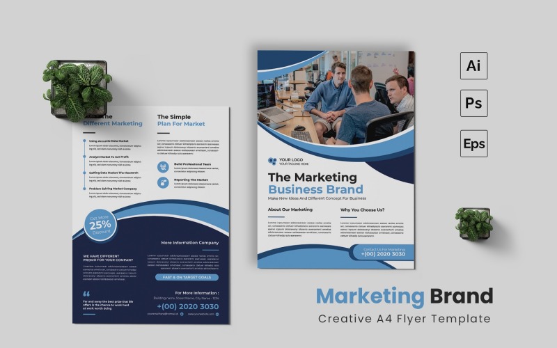 Marketing Brand Flyer Template #212377 - TemplateMonster