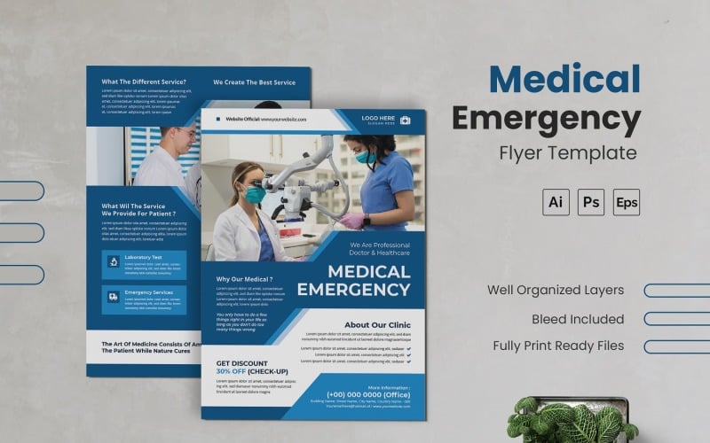 Medical Emergency Flyer Template #212357 - TemplateMonster